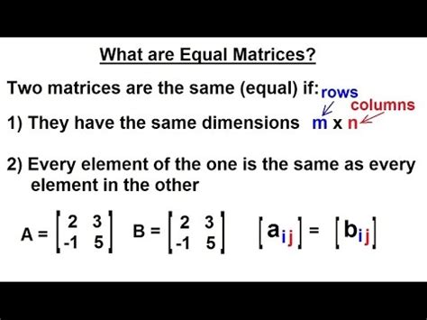 PreCalculus Matrices Matrix Applications 11 Of 33 What Are Equal