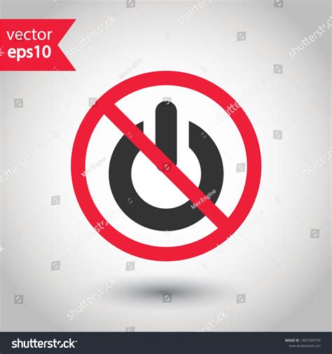No Power Button Icon Prohibited Power Stock Vector Royalty Free Shutterstock