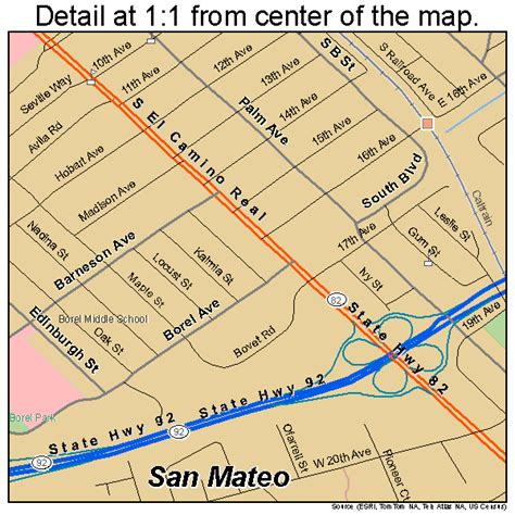 San Mateo California Street Map 0668252