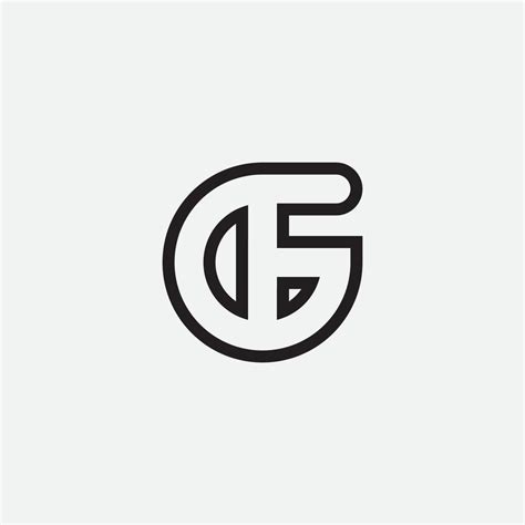 Lettre Initiale Gf Ou Logo Monogramme Fg 6187775 Art Vectoriel Chez