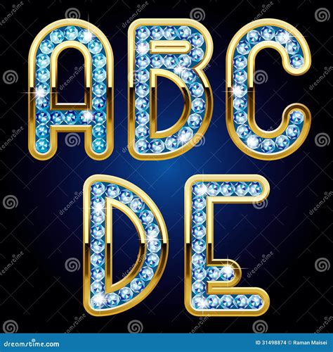 Letras Del Alfabeto Del Oro Y Del Diamante Imagenes De Archivo Imagen