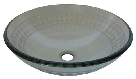 Novatto Tis 158 Imponeren Clear Round Glass Vessel Sink With Etchings