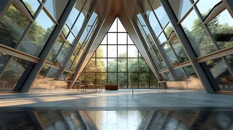 삼각형 디자인과 매끄러운 유리 콘크리트 및 강철 요소가 3d 렌더링된 미래 지향적인 건물 내부 홀 바닥 어두운 벽 배경 일러스트 및 사진 무료 다운로드 Pngtree