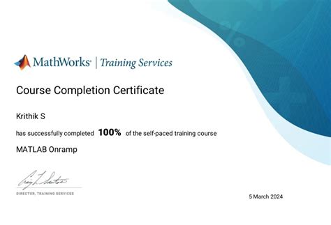 Completed Matlab Onramp Certification 🚀🔍 Learned A Lot Krithik