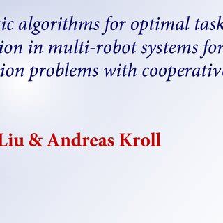 PDF Memetic Algorithms For Optimal Task Allocation In Multi Robot Systems For Inspection