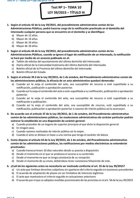 Test Ley 392015 Por Títulos