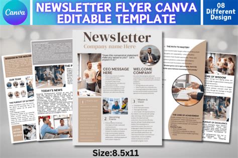 Newsletter Flyer Canva Editable Template Graphic By Nishat Graphic