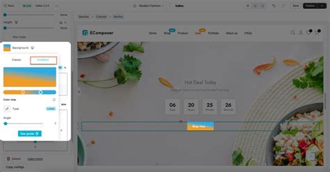 How To Create Gradient Backgrounds For Buttons Ecomposer Landing