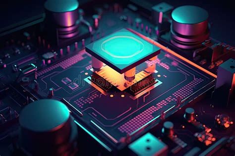 Circuit Board Central Computer Processors Cpu Concept Motherboard Digital Chip Generative Ai