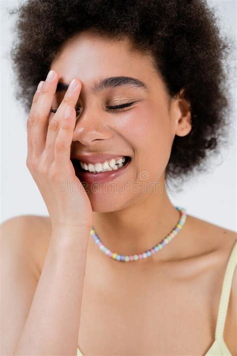 Portrait Of Happy African American Woman Stock Image Image Of Makeup