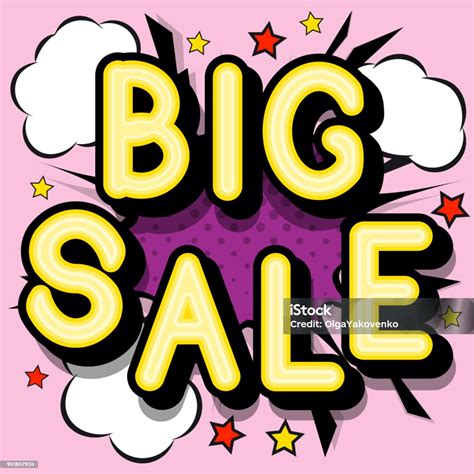 큰 판매그림자 레터링 복고풍 레트로 포스터 배경에 하프톤 패턴 벡터 빈티지 팝 아트 스타일에 밝은 그림 감정에 대한 스톡 벡터 아트 및 기타 이미지 Istock