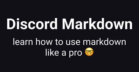 Discord Markdown