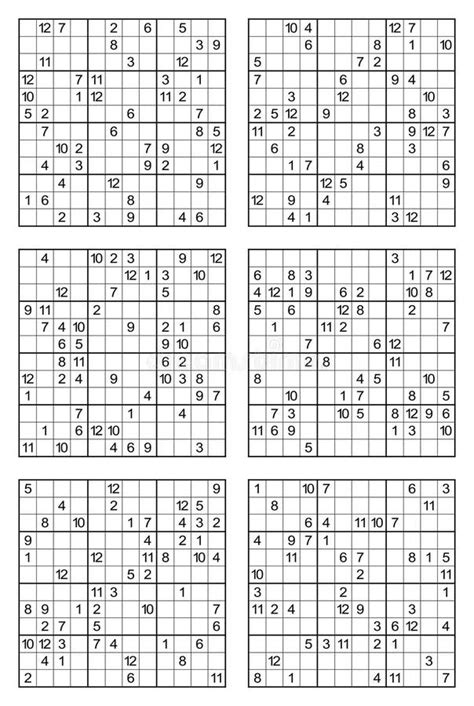 12x12 Sudoku Game Set Stock Vector Illustration Of Sketch 329692145