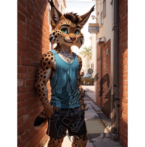 Anthro Bobcat Image Digital Download Hd Image Unique Concept Art Story