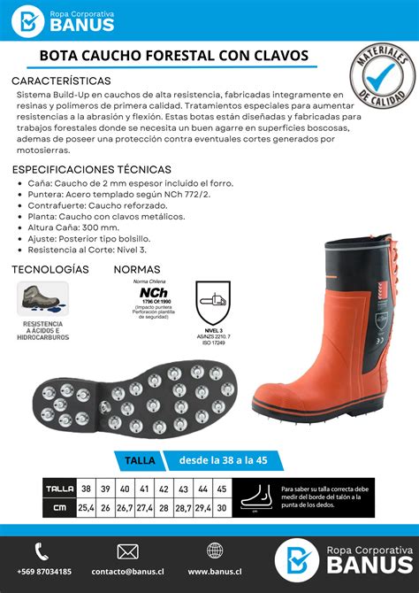 Bota Caucho Forestal Con Clavos Banus
