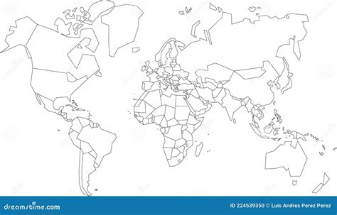 Mapa Del Mundo En Blanco Y Negro
