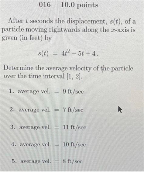 solved after t seconds the displacement s t of a particle