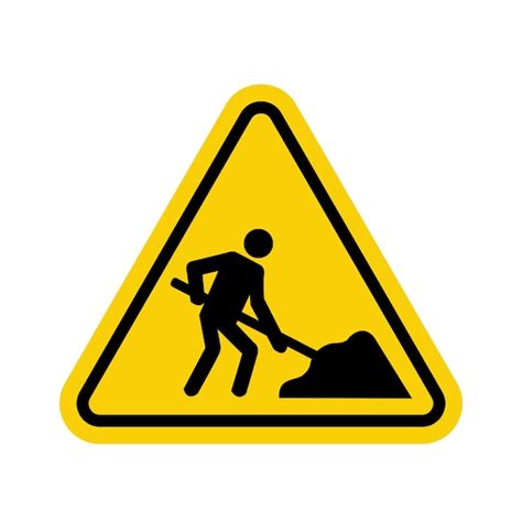 Sinal De Obras Rodoviárias Atenção Obras Rodoviárias Em Andamento