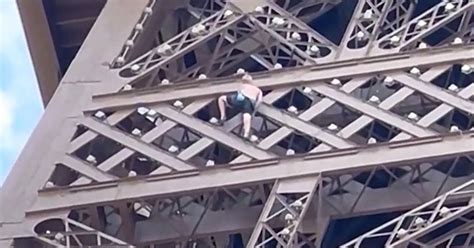 Watch Man Climbs Eiffel Tower Ahead Of Olympics Closing Ceremony