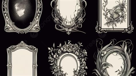 8 Silver Frame Eps Background 1 Psd File Picture Frame Tattoo Designs