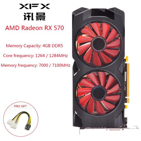 Xfx Amd Gpu Radeon Rx 570 4gb Ddr5 Graphics Card Amd Rx570 4gb 256 Bit