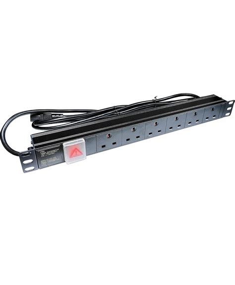 6 Way Uk Pdu To 3m Iec C14 Ups Plug 1u 19 Grelly Uk