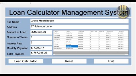 How To Create A Loan Calculator Using Pmt Function In Visual C Youtube