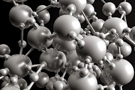 Premium Photo Schematic Structure Of Molecule Closeup Consisting Of Spheres And Chains