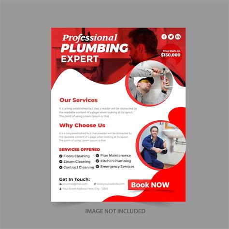 Premium Vector Plumbing Service Poster And Print Flyer Template Design