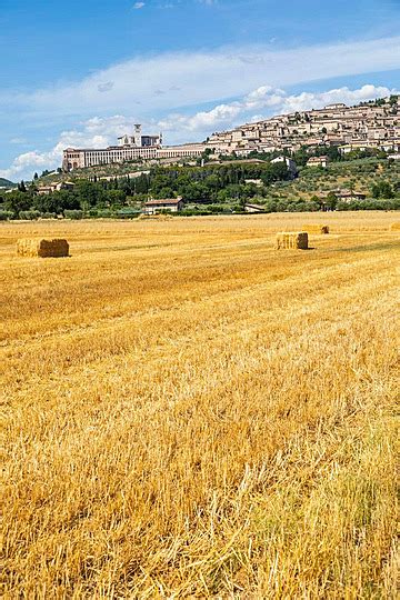Assisi Village Home Of Famous St Francis Basilica In Italys Umbria