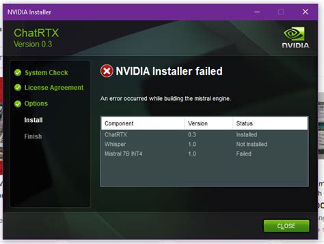 ChatRTX 0 3 Installation Failure Creating The Miniconda Environment