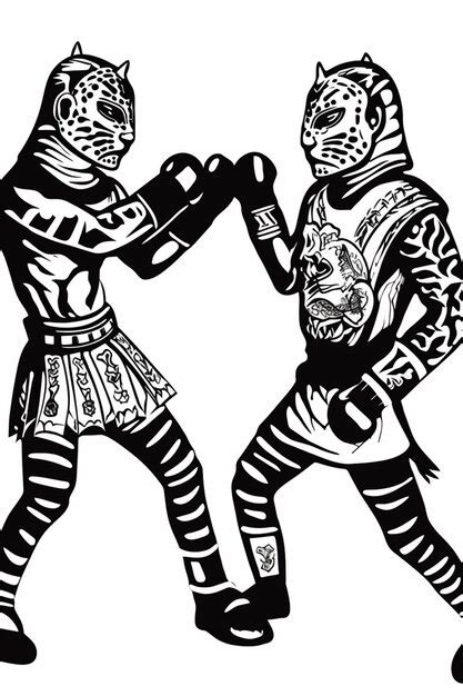 Premium Photo Two Black And White Illustrations Of Two Cats Fighting
