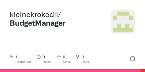 Github Kleinekrokodil Budgetmanager