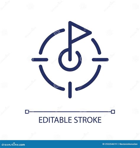 Doel Het Plaatsen Pixel Perfect Lineair Ui Pictogram Vector Illustratie