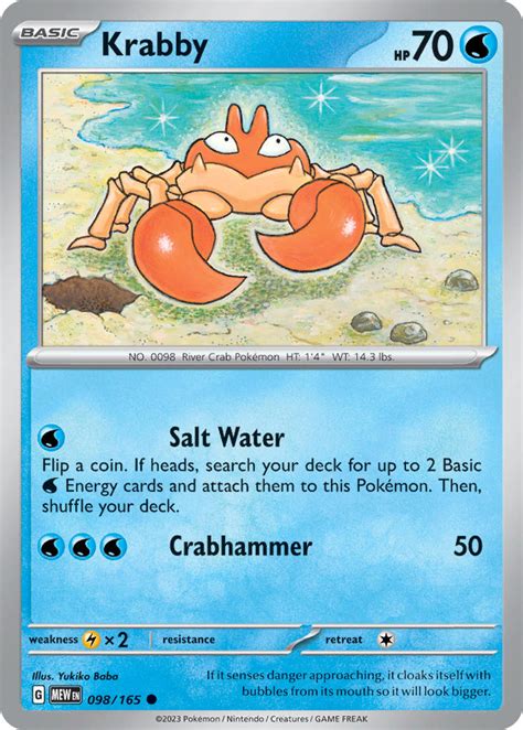Krabby · 151 Mew 098 ‹ Pkmncards