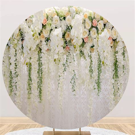 Flowers Round Backdrops Wedding Party Circle Background Girls Birthday