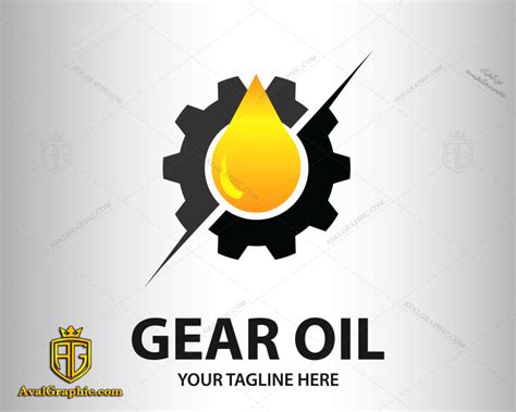 طرح آماده لوگو طلایی تعویض روغنی و چرخ دنده مشکی