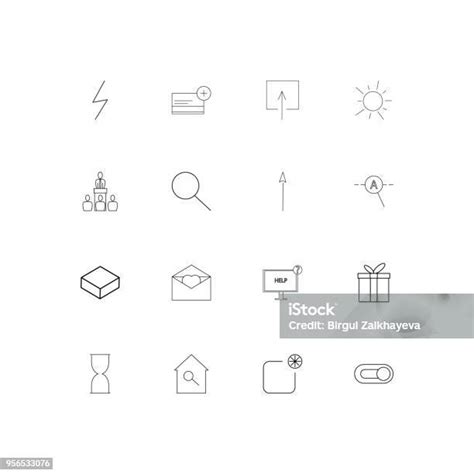 선형 얇은 아이콘 집합 인터페이스 간단한 벡터 아이콘 설명 0명에 대한 스톡 벡터 아트 및 기타 이미지 0명 디자인 모래시계 Istock