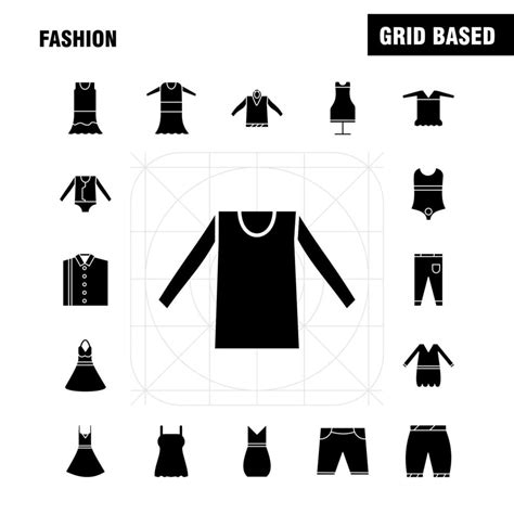 Fashion Solid Glyph Icons Set For Infographics Mobile Uxui Kit And