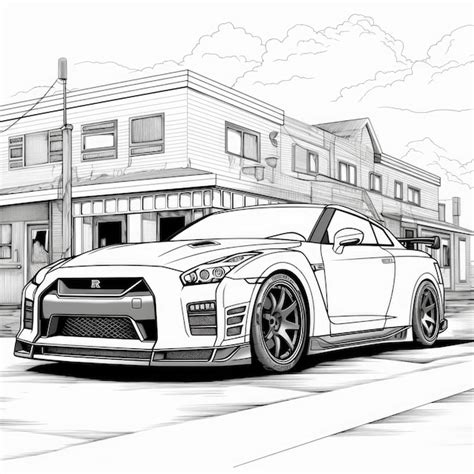 P Ginas Para Colorear Para Ni Os Del Nissan Gt Cinematogr Fico Foto
