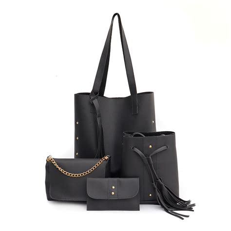 Kit De 4 Peças De Bolsa Feminina De Ombro Tiracolo Transversal Com