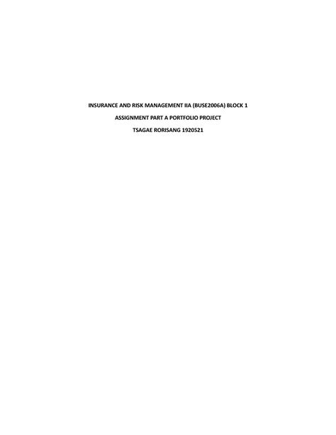 Insurance And Risk Management Iia Insurance And Risk Management Iia