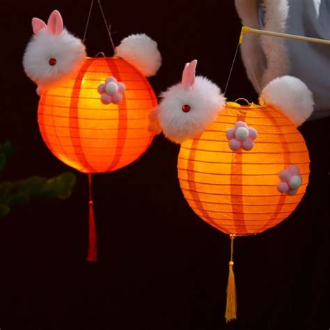 Grace Cute Chinese Rabbit Lantern Traditional Portable Antique Lantern