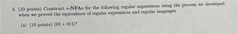 solved 3 10 points construct e nfas for the following