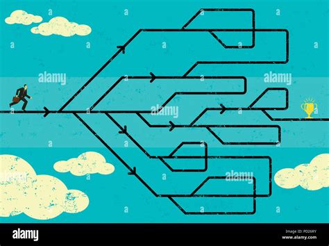 Career Path Businessman Navigating His Career Path To Success Stock