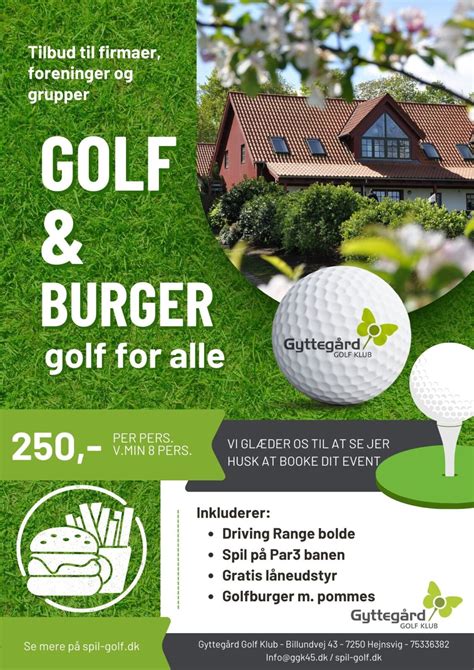 Golf And Burger Tilbud Til Mindre Grupper Gyttegård Golf Klub
