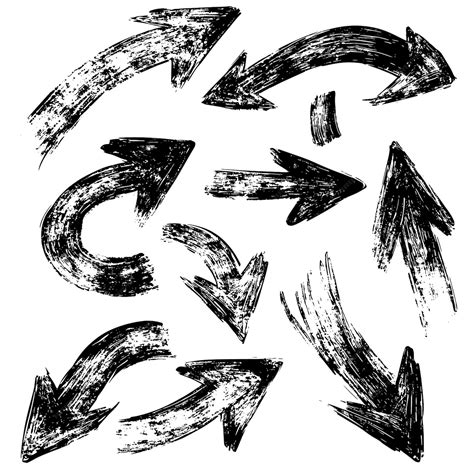 Premium Vector Handdrawn Curved Arrows In Various Directions