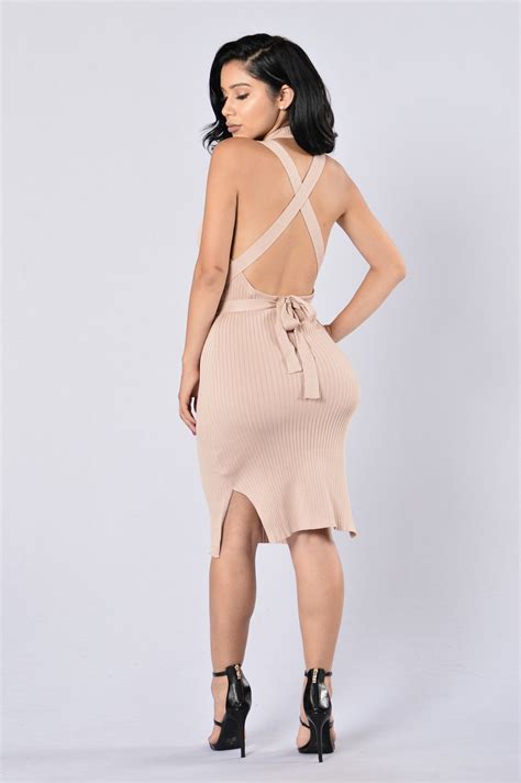 Sexy Wrap Dress Taupe