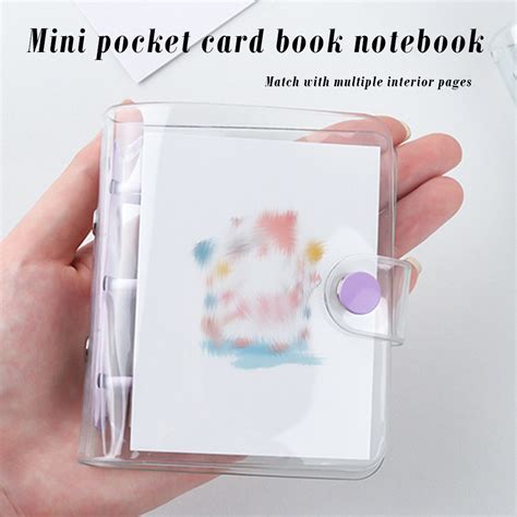 Ring Mini Pocket PVC Notebook Memo Pad Loose Leaf Ledger Binder ID Photo Portable Album