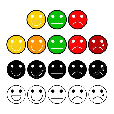 Emoji Customer Satisfaction Survey Buttons On White Background Vector